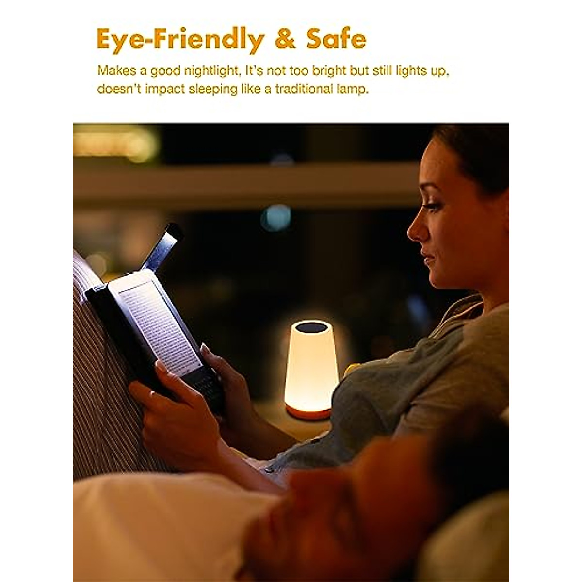 TLAOTNIY Dimmable Night Light Lamp, 𝘾𝙤𝙡𝙤𝙧 𝘾𝙝𝙖𝙣𝙜𝙞𝙣𝙜 𝘽𝙚𝙙𝙨𝙞𝙙𝙚 𝙉𝙞𝙜𝙝𝙩 𝙇𝙞𝙜𝙝𝙩𝙨 for Kids, Touch Sensor Control Table Light Lamp for Bedroom with Rechargeable Battery -Remote