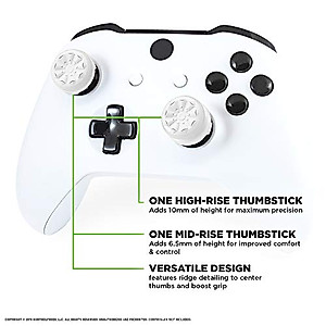 KontrolFreek FPS Freek Galaxy White for Xbox One and Xbox Series X Controller | Performance Thumbsticks | 1 High-Rise, 1 Mid-Rise | White