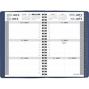AT-A-GLANCE 2023 Weekly Planner, Hourly Appointment Book, 5" x 8", Small, Telephone/Address Pages, Fashion, Blue (7010820)