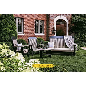 LuxCraft 5' Classic Poly Double Glider with Center Tray (Antique Mahogany & Black)