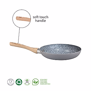 HUDSON Nonstick Grey Frying Pan 9Qt Cookware, Pots and Pans, Dishwasher Safe, 7.9-inch, Granite Nonstick