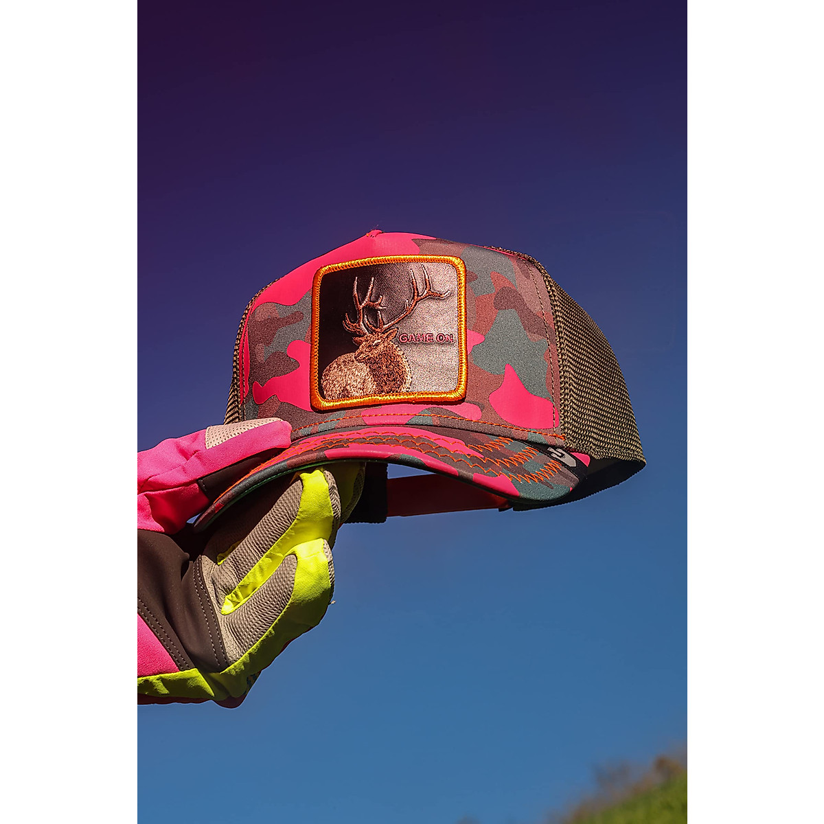 Goorin Bros. The Farm Kablamo Camo Collection Unisex Adjustable Trucker Cap, Pink (Elk Season Dreams), One Size
