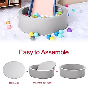 Moncoland Round Foam Kids Ball Pit for Babies, Toddler Ball Pit with Soft Sponge Kids Play Tent Ball Pool, Children Gift Idea for Baby Infant Indoor Outdoor Game 26.7" x 7.8" (No Balls)