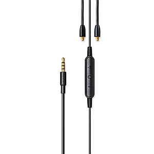 Shure SE215 PRO Wired Earbuds, Black (SE215-K) & RMCE-UNI Universal Communication Cable for Detachable SE Sound Isolating Earphones