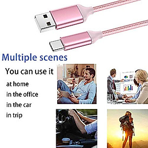 Awnuwuy [2 Pack 10FT] USB Type C Charging Cable Pink, Long Android Auto Cable, USB A to USB C Quick Charge Cord for Samsung Galaxy S10 S9+ S8 A21S A10e, Xiaomi Redmi Note 9 8, Moto Z4 Z3, Car Charger