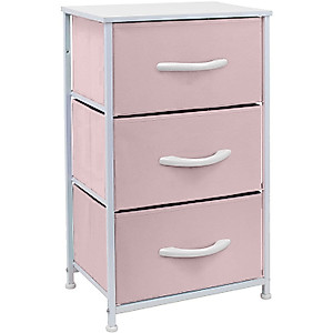 Sorbus Kids Dresser with 6 Drawers and 3 Drawer Nightstand Bundle - Matching Furniture Set - Storage Unit Organizer Chests for Clothing - Bedroom, Kids Rooms, Nursery, & Closet (Pink)