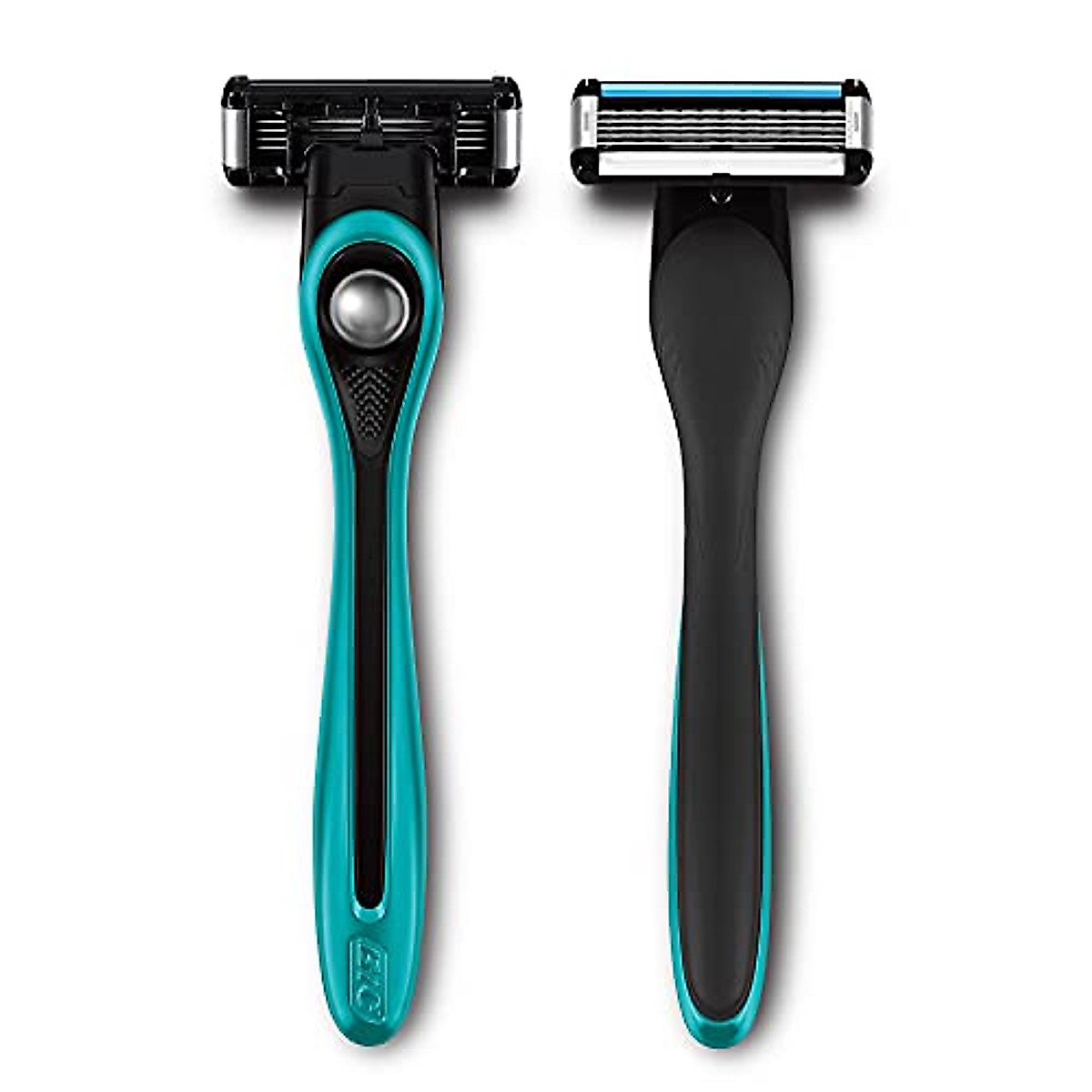 BIC Us 5-Blade Unisex Razor Starter Kit for Men and Women, 1 Handle & 8 Cartridges, Teal, Smooth Shave, BIC Razors