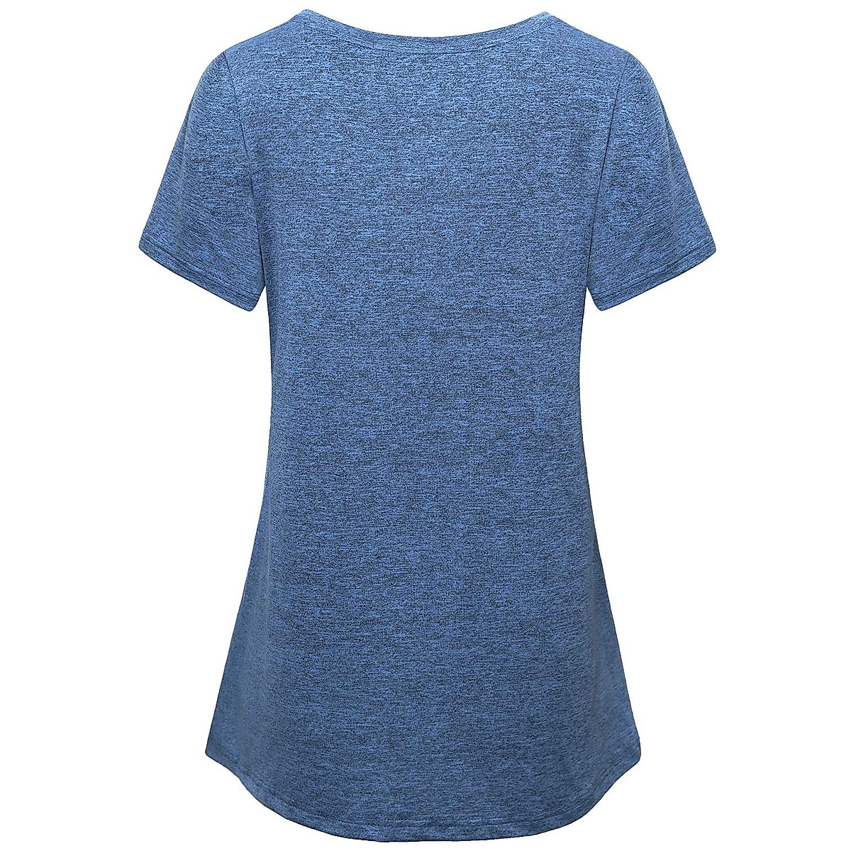 MISS FORTUNE Womens Yoga Tops Short Sleeve Loose Fit Funny Cool Shirt Activewear Tunics Exercise Wear Plus Size Workout Clothes for Women 2X Blue