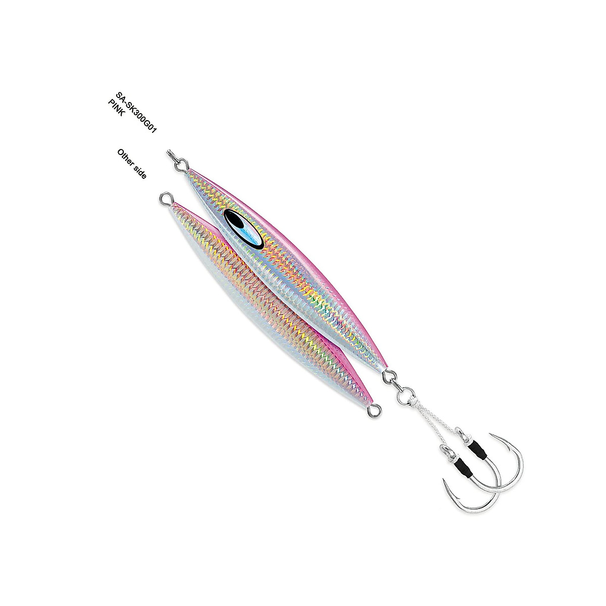 Daiwa SA-SK85G08 Metal Jig, Color: Zebra Orange, 3 Oz, 5/0 Hook Size