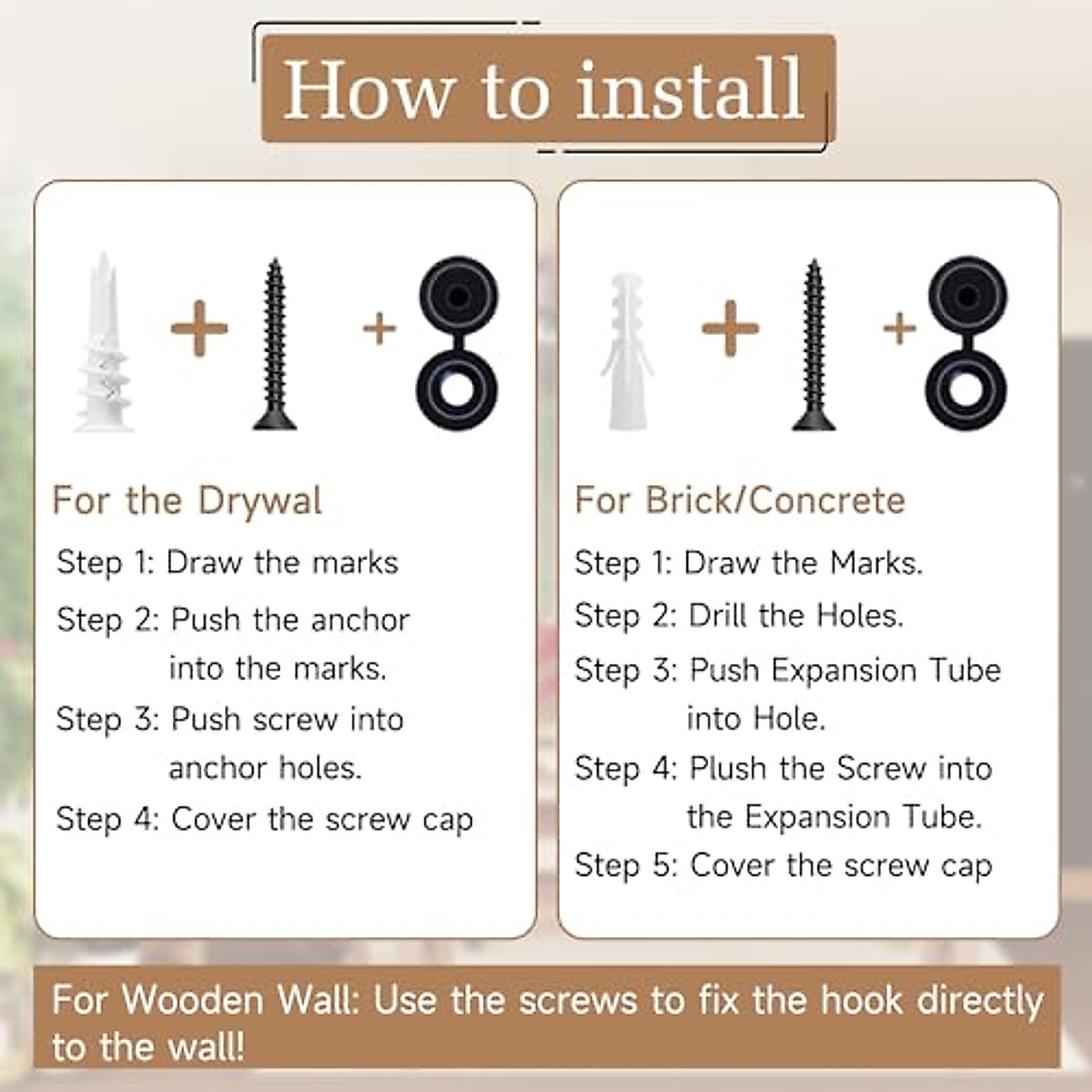 Ceiling Hooks for Hanging Plant, Hanger for Indoor and Outdoor Plant Pots Holder, Wall Hook for Planters, Flower Basket, Wind Chimes, Lanterns, Lights, Bird Feeders, Home Decor-2.5Inch 2Pack