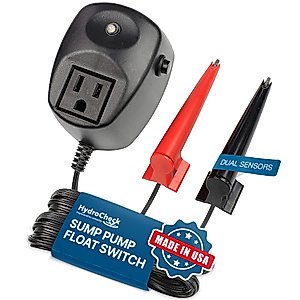 HydroCheck HC6000v2 Sump Pump Float Switch: Hi-Lo Sensors, Built-in Alarms | Versatile, No Cleaning & No Moving Parts,Prevents Flooding in Basements, Pools, and More! Proudly Made in USA