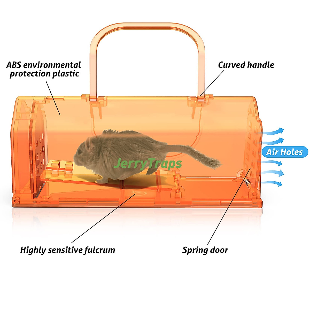 Humane Mouse Trap No Kill,Catch and Release Indoor/Outdoor Mouse Traps for Mice,Easy to Set,Mouse Catcher Quick Effective Reusable and Suitable for Families Yellow(2PCS)