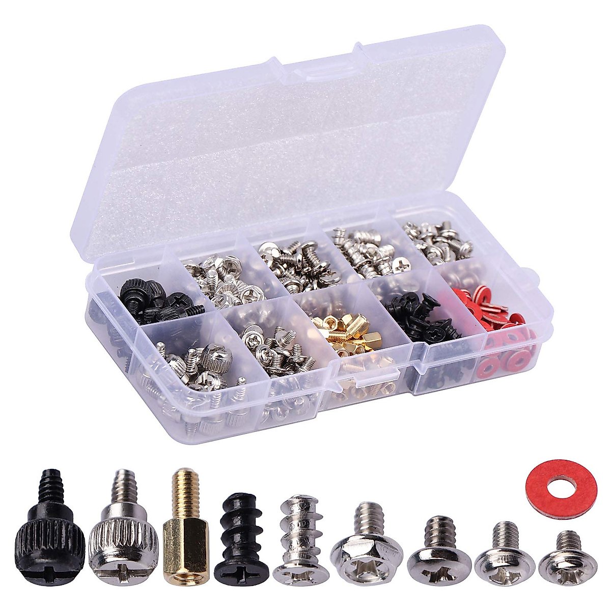LordHardware 360pcs Computer Screws Kit Standoffs Spacers Assortment Set for Hard Drive Computer Case Motherboard Fan Power Graphics