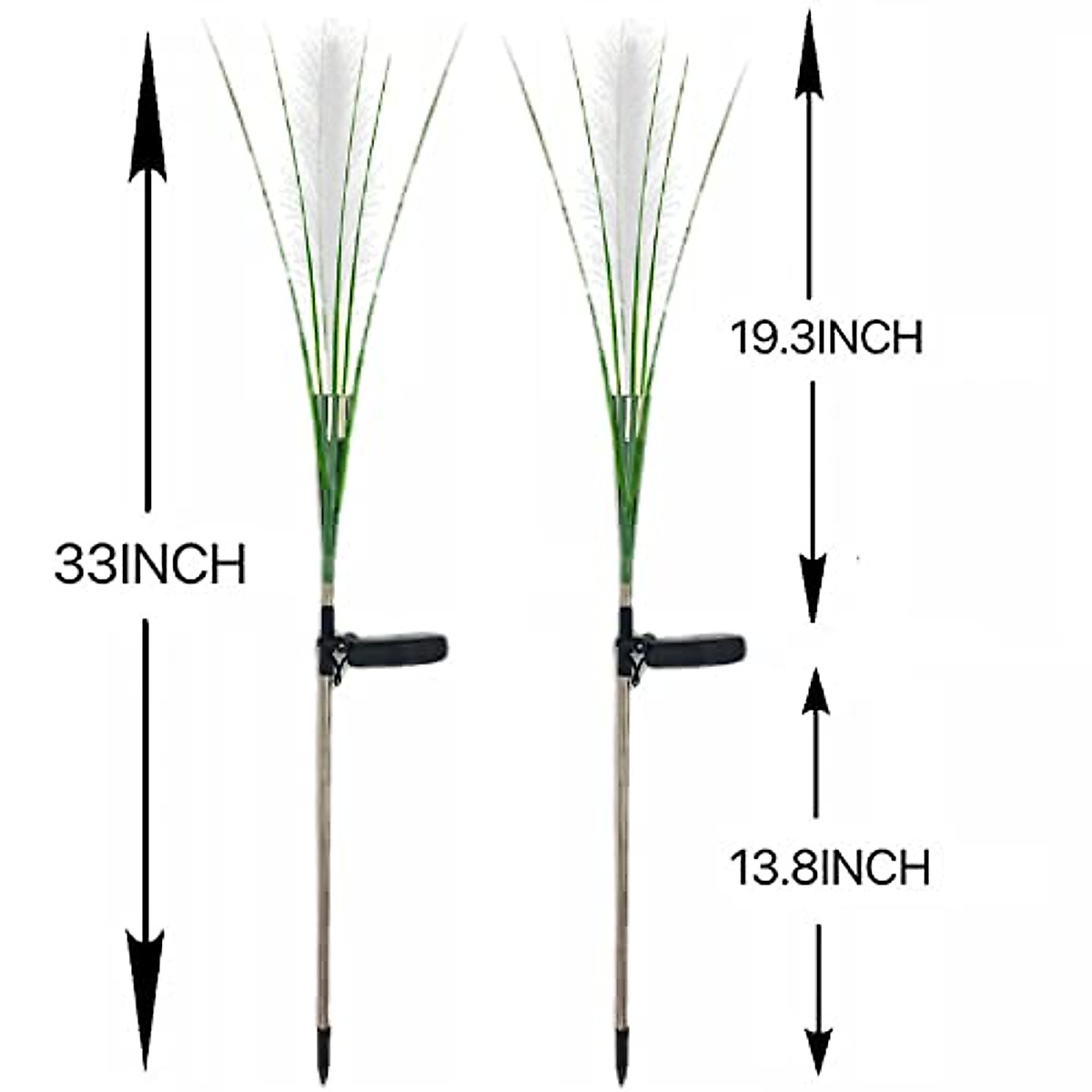 Outdoor Garden Lights,2 Pack Solar Powered Garden Lamps for Ground Lawn Patio Yard Solar Reed Garden Lights Waterproof Warm White Solar Powered Garden Light