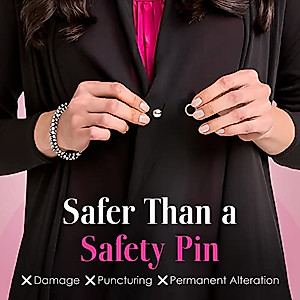 Maggie Snaps, Magnetic Snap Buttons, Reusable Magnetic Balls for Fastening Fabrics, Patented Round Magnets, Alternative to Tie Clips and Safety Pin, with Ring Fasteners, Pack of 4 - My Maggies