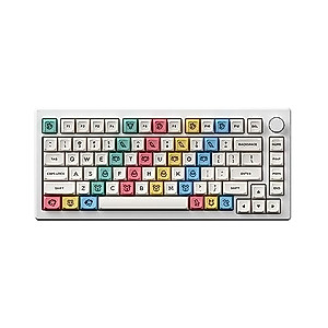 Akko Cream Keycaps Set with MDA Profile Double-Shot Keycap, 282 Keys with 4 Different Groups of Novelty Keys for ISO-UK & ANSI Layout, Compatible with Major-Sizes Mechanical Keyboards