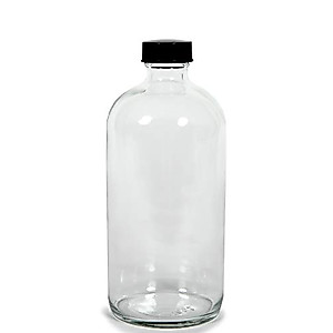 Vivaplex, 12, Clear, 16 oz Glass Bottles, with Lids
