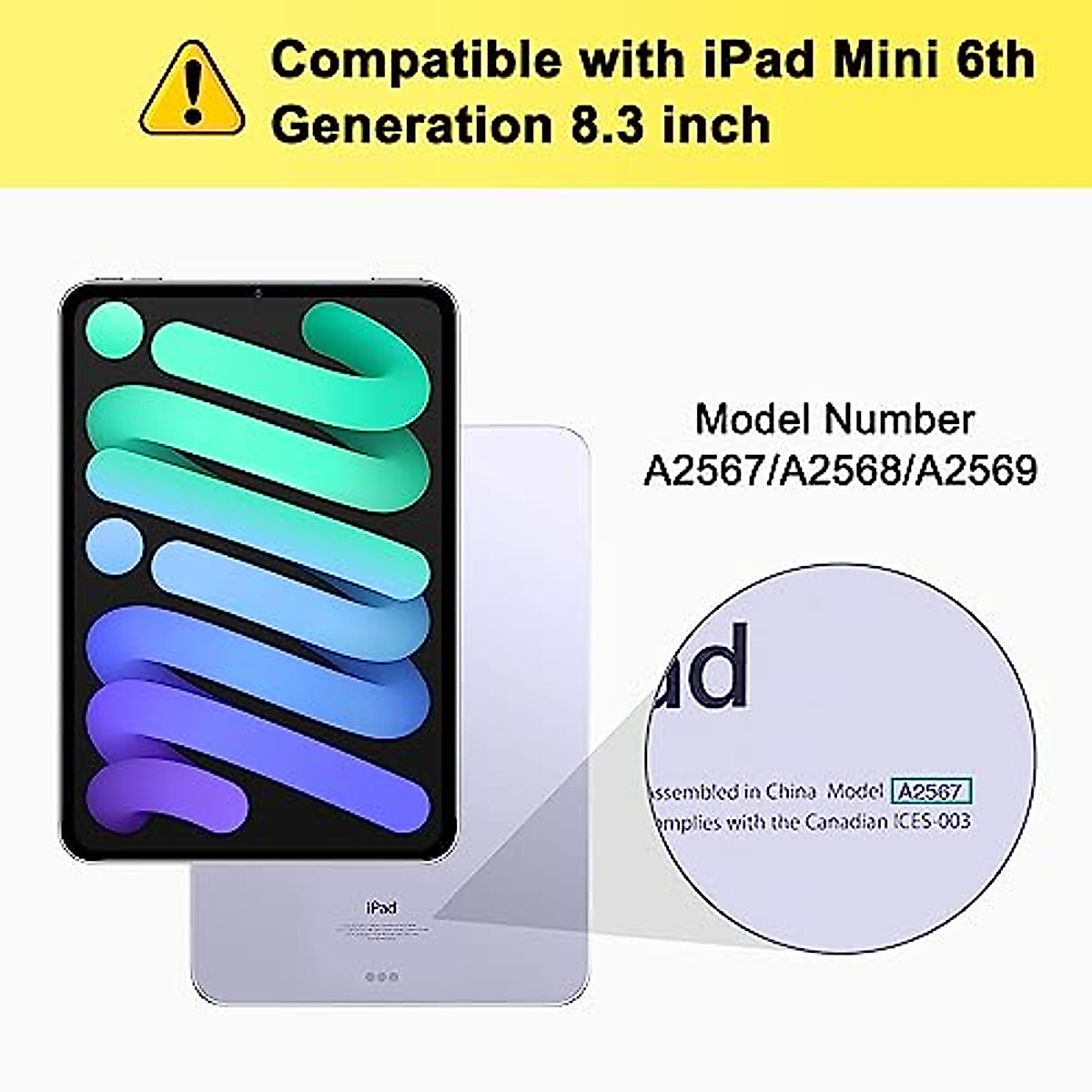 ZtotopCases iPad Mini 6 Case (8.3 Inch) 2021 with Pencil Holder, Transparent Clear Back Shell, Slim Lightweight TPU Trifold Stand Cover Auto Sleep/Wake for iPad Mini 6th Generation 8.3'', Black