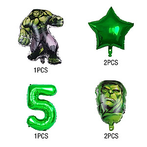 KAREENA The Incredible Hulk Birthday Balloons Supplier Superhero 3rd Decorations Green Number 3 32Inch for Kids Baby Shower (The 5th Birthday)