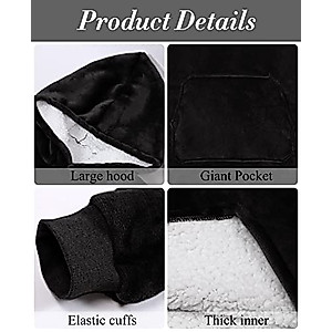 Renjie Wearable Blanket Hoodie for Women Adult, Super Warm and Comfy Oversized Blanket Hoodie Sweatshirt with Giant Pocket
