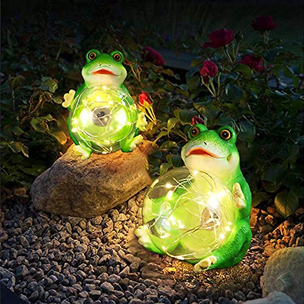 Garden Decor Adorable Frog Garden Sculptures & Statues Perfect Yard Art Gift Solar Garden Statues Create a Vibrant Landscape for Garden, Courtyard, Lawn, Walkway (1 PCS)