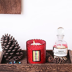 LUKKLOVE Red Teak Candle, Scented Candles Gifts for Women, Single Wick Glass Candles for Home Scented, Over 45 Hours of Burn Time Classic Glass Tumbler