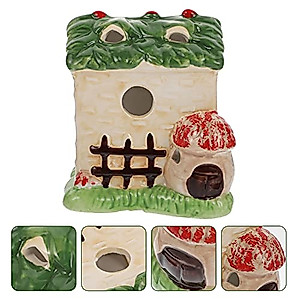 POPETPOP Ceramic Hamster House Cool Bed Hide Cave Small Animal Habitat Hut Gerbils Nest Pet Hideout Hut Cave for Gerbils Chinchillas Hamster Rabbit