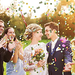 500 Pcs Greenery Wedding Table Confetti, Boho Love Theme Party Sage Green Table Scatter Confetti for Nature Theme Engagement Party Wedding Birthday Shower Party Decorations Supplies