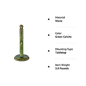 TheWolfard Luxury Handmade Calcite Crystal Paper Towel Holder Stand for Kitchen Countertop, Dining Table, Cabinet, Bathrooms & Housewarming Gifts and Healing Stone, WhitanBrown, 12.5x6x6 (PTH2021)