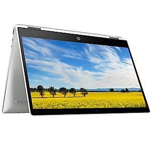 HP 2021 Chromebook 14 Inch Touchscreen 2-in-1 Laptop with Webcam, Intel Celeron N4000 up to 2.6 GHz, 4GB RAM, 32GB eMMC, Bluetooth, USB Type-C, Chrome OS + NexiGo 32GB MicroSD Card Bundle