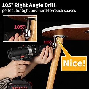 Katerk Bit Holder Key chain Gadgets for Men - 1/4 Drill Bit Holder 6Pcs, w/Drill Socket Adapter 3 Sizes 1/4" 3/8" 1/2", w/ 105° Multifunction Right Angle Drill, 10Pcs Cool Gifts Electrician Tools