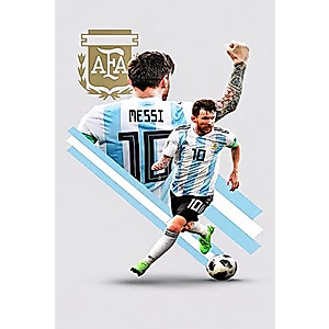 Lionel Messi Poster Wall Print,HD Canvas Print Modern Football Poster,Lionel Messi Canvas Poster Wall Art Canvas Painting Academic Style for Study Sitting Room Classroom Office Decor,Fans Gifts,Unframed,16*24inch(40x60cm).