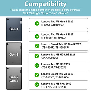 [2 Pack] ProCase Screen Protector for Lenovo Tab M8 4th Gen/ M8 3rd Gen/ M8 HD 2nd Gen/ M8 FHD, Tempered Glass Screen Film Guard for Lenovo Tab M8