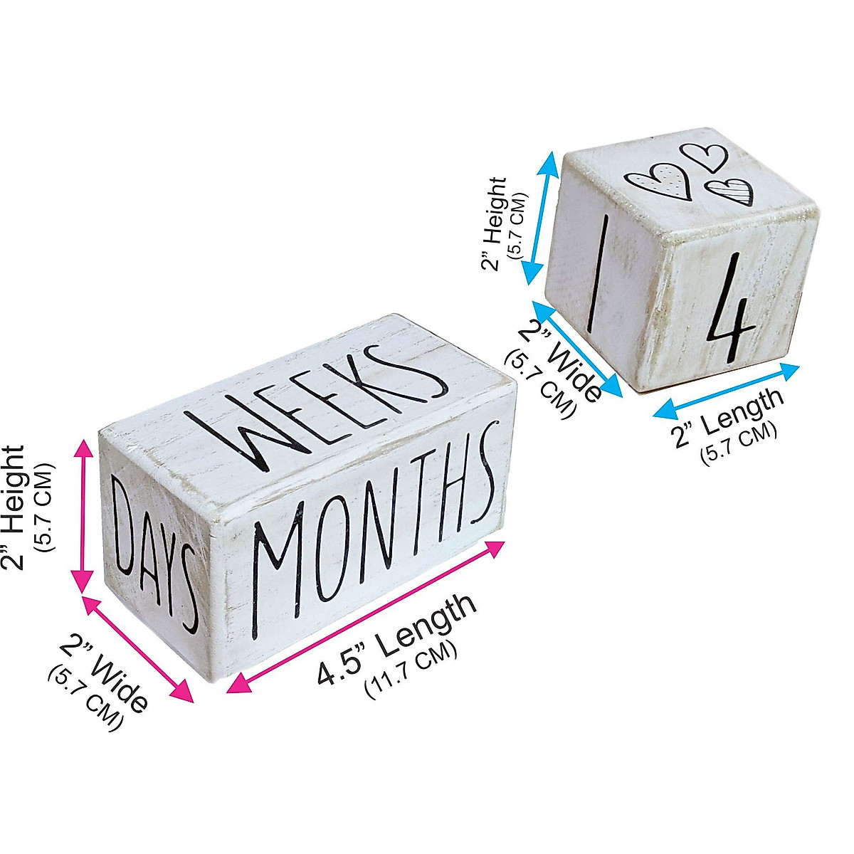 Milestone Blocks by Cutie Carry 6 Wood Block Photography Props The Most Complete Set for Baby Boy or Girl Track Memories Rustic Nursery Decor (White)