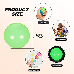 12 Pieces Glow Balls Sticky Wall Balls Stress Relief Balls Sticky Ceiling Balls Ceiling Luminous Sticky Ball Fun Decompression Toy for Anxiety Pressure
