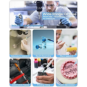 23G 5/8 Inch Needle Luer Lock Industrial Accessories, 100Pcs Individual Package Lab Tools for Refilling Liquid, Inks, Plant and Crafts