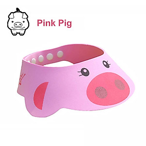 3PCS Baby Shower Bathing Cap Cartoon Frog Pig Bear Shampoo Hat Protection Bathing Visor Cap with Four Gear Adjustments By Rely2016