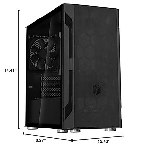 SilverStone Technology FARA H1M Tempered Glass, Black, Mid-Tower Micro-ATX Case with Mini-DTX and Mini-ITX Support, SST-FAH1MB-G