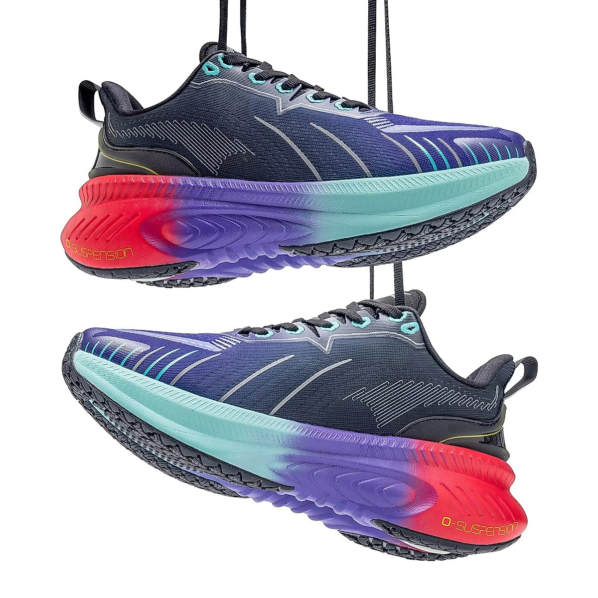 ONEMIX Breathable Men's Max Cushioned Walking Shoes with Arch Support for Plantar Fasciitis Flat Foot Pain Relief Air Lightweight Jogging Running Sneakers Shoes Non Slip Thick Sole,Purple,Size 11