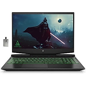 HP 2022 Pavilion Gaming 15.6" FHD IPS Laptop, AMD Ryzen 5-5600H (Beats i7-9750H), 16GB RAM, 1TB HDD+512GB SSD, Backlit Keyboard, GeForce GTX 1650, Win 11, Acid Green, 32GB SnowBell USB Card