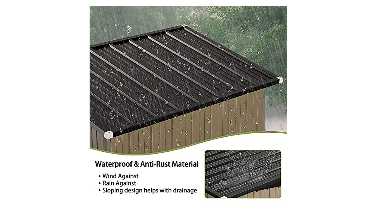 Flamaker 6x8 Metal Garden Shed - Weatherproof Lockable Storage