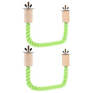 Ipetboom Parrot Stand Bars Parrot Bite Toy 2pcs Parrot Perch Platform Cage Bird Climbing Stand Bird Bungee Toy for Parakeet Cockatoo Conure Lovebirds Finch Canaries Bird Cage Stand Parrot Rope Perch