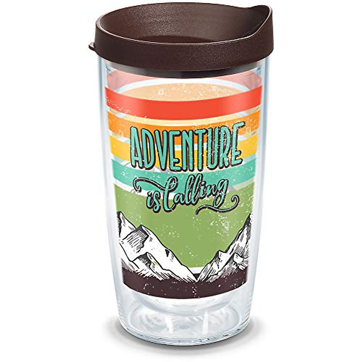 Tervis Made in USA Double Walled Adventure is Calling Insulated Tumbler Cup Keeps Drinks Cold & Hot, 16oz, Clear
