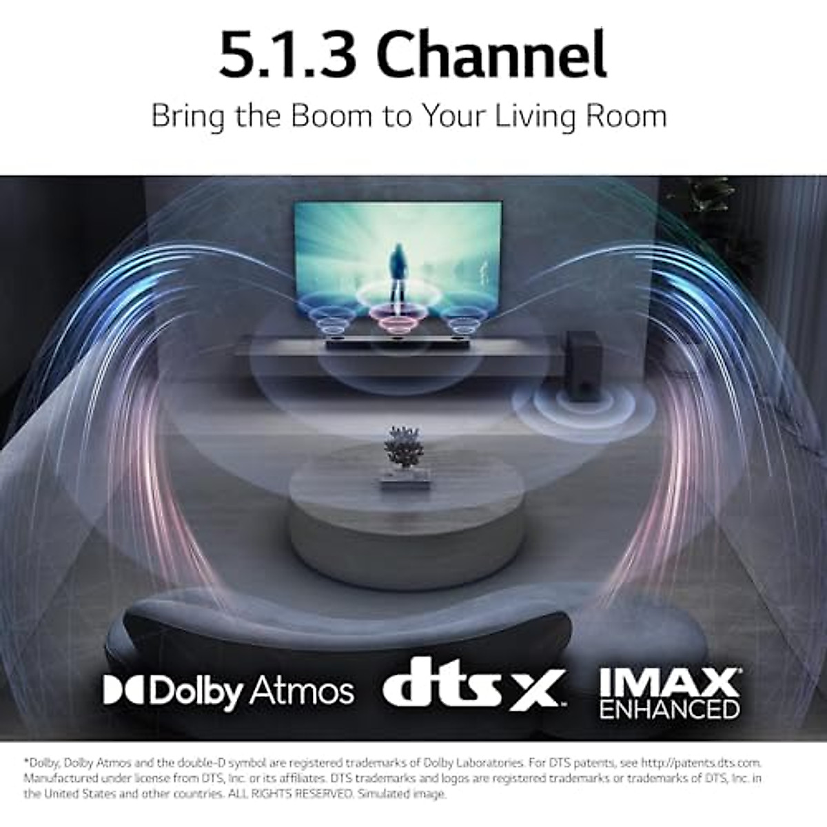 LG S80QR 5.1.3ch Sound bar with 4ch Rear Speakers, Bluetooth, Wi Fi,Center Up-Firing,Dolby Atmos DTS:X,Works with Airplay2, Spotify HiFi, Alexa, High-Res Audio, IMAX Enhanced,Synergy TV,Meridian,Black