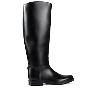 Horze Chester Unisex Adult Sturdy Rubber Equestrian Horse Riding Tall Dress Boots - Black - 7.5