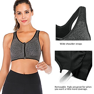 YEYELE Medium Support and Removable Pad Tank Top Racerback Post Surgery Sports Bras for Women