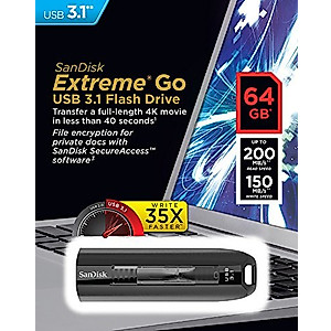 SanDisk 64GB Extreme Go USB 3.1 Flash Drive - SDCZ800-064G-G46