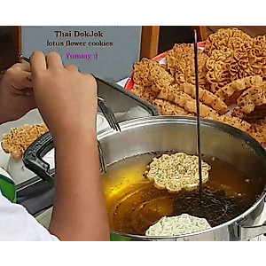 Thai Dok Jok Sesame Cookies Brass Mold Maker Crispy Biscuit Blossom Lotus Flowers Thai Sunflower Cookie 3.15" (Medium)