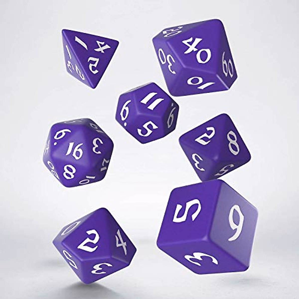 Q-Workshop Classic Runic Purple & White Dice Set (7)