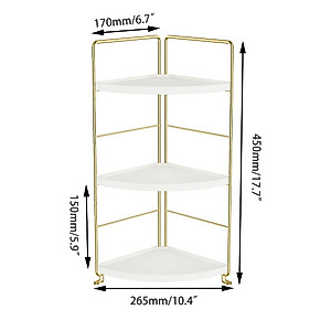 3-Tier Kitchen Spice Rack , Standing Rack,Triangle Bathroom Countertop Storage Shelf ,Cosmetic Organizer Holder , Stackable Cabinet Organizer , Kitchen Counter Shelf , Corner Spice Rack ,Golden